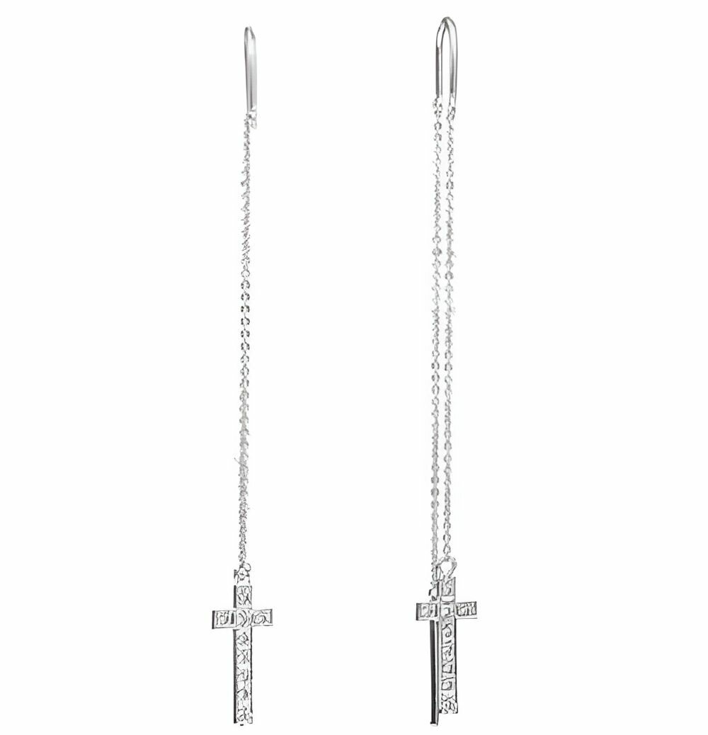 Набор серег, серебро, 925 проба, родирование, фианит