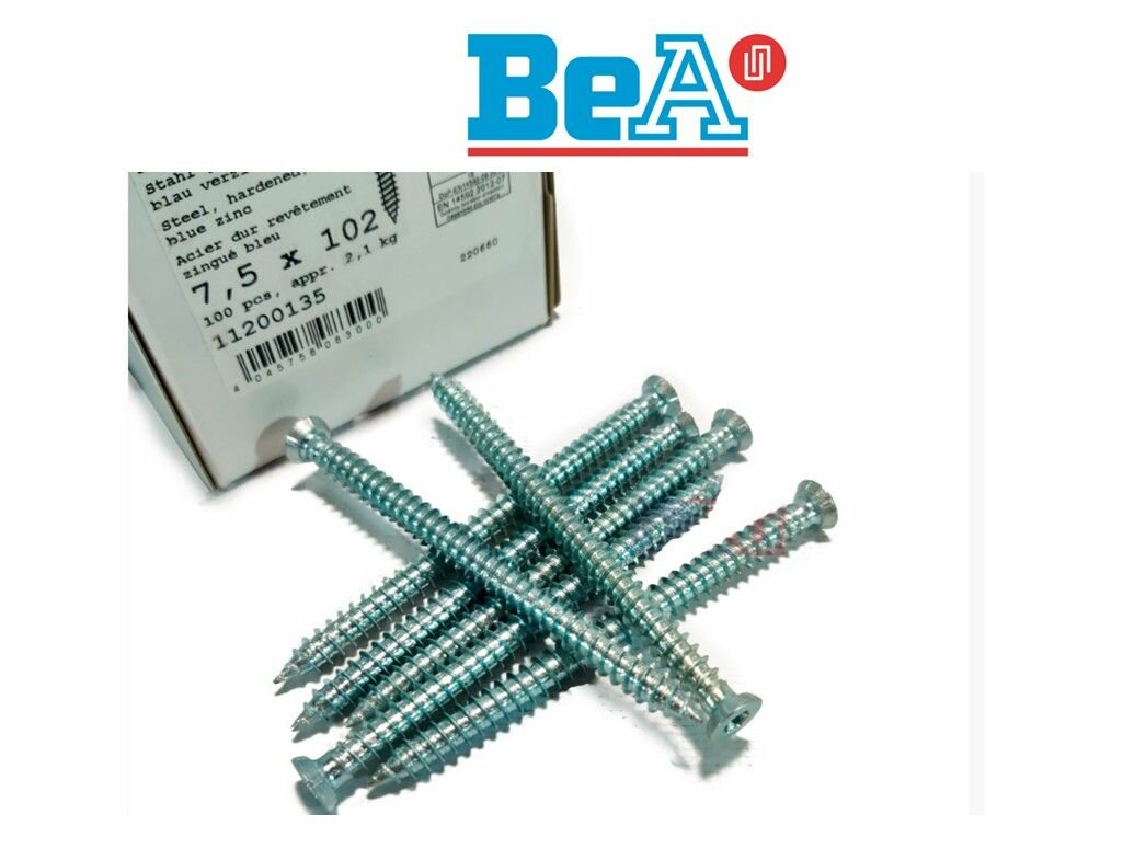 Саморезы конструкционные BeA BeFIX потайная SK-F 7,5x102 TX30 (По бетону) 100 шт.
