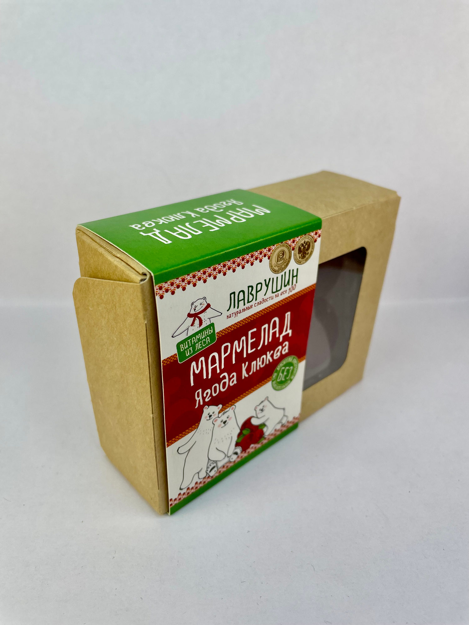 Мармелад Лаврушин "Ягода Клюква" в подарочной упаковке 95г 12шт.