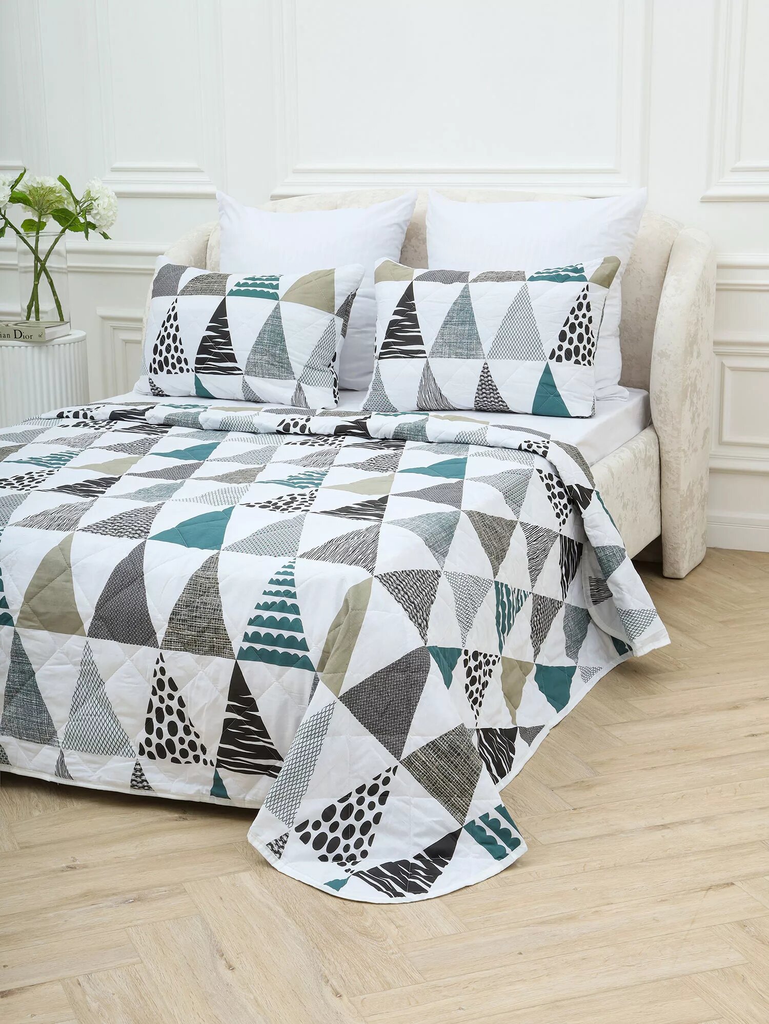 Поплиновое стеганое порывало PB-030 Elintale (кремовый-бежевый), 180x215