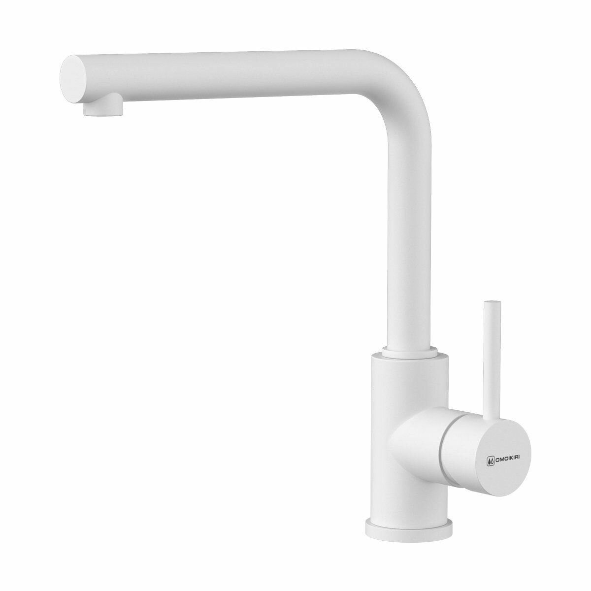 Смеситель для кухни OMOIKIRI Nakagawa-P-WH с поворотным изливом / белый