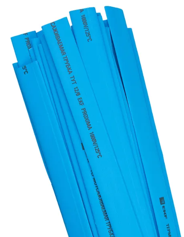 Термоусадочная трубка EKF / ЕКФ PROxima ТУТнг без клеевого слоя 10/5 полиолефин синяя длина 1м диаметр 10(5)мм, tut-10-g-1m, 1шт. / термотрубка