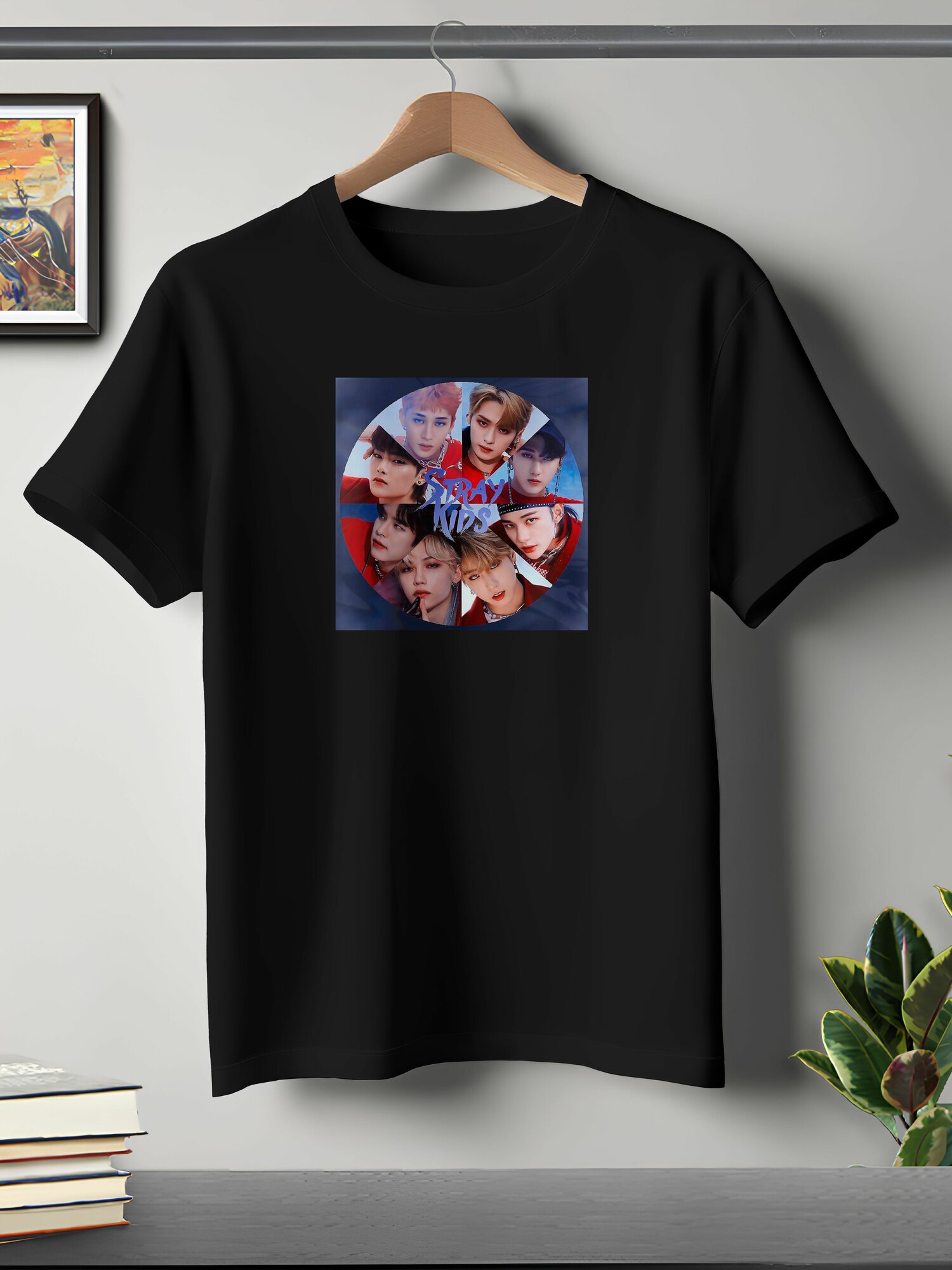 Футболка  Детская ONEQ 104 (4-5) размер с принтом Stray Kids, черная