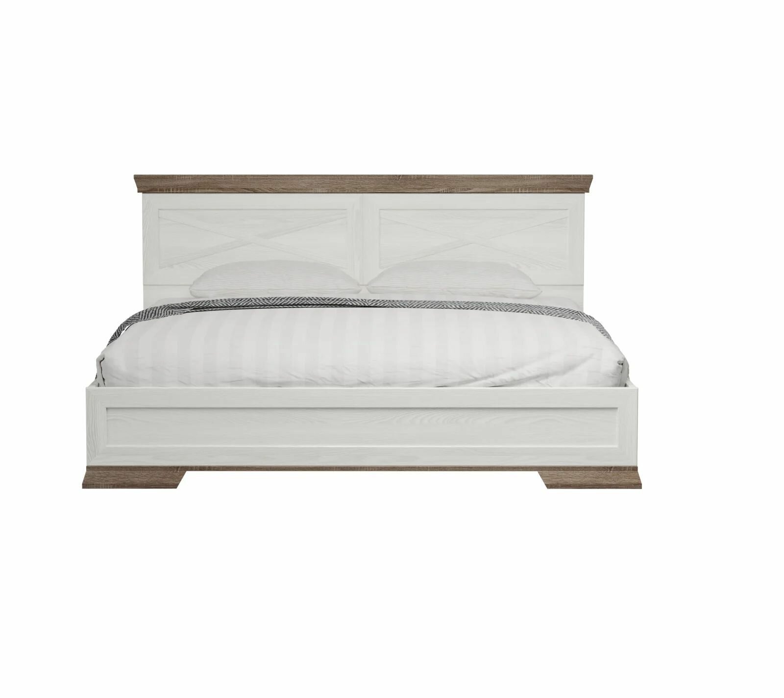 Кровать двуспальная марсель LOZ180х200, ясень снежный,180х200 см, с ортопедическим основанием