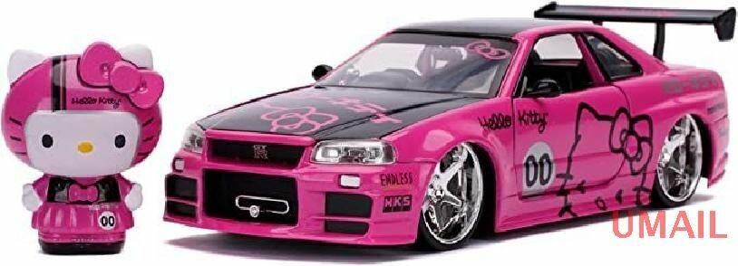 Hello Kitty Nissan Skyline 1/24 r34 сплавная модель