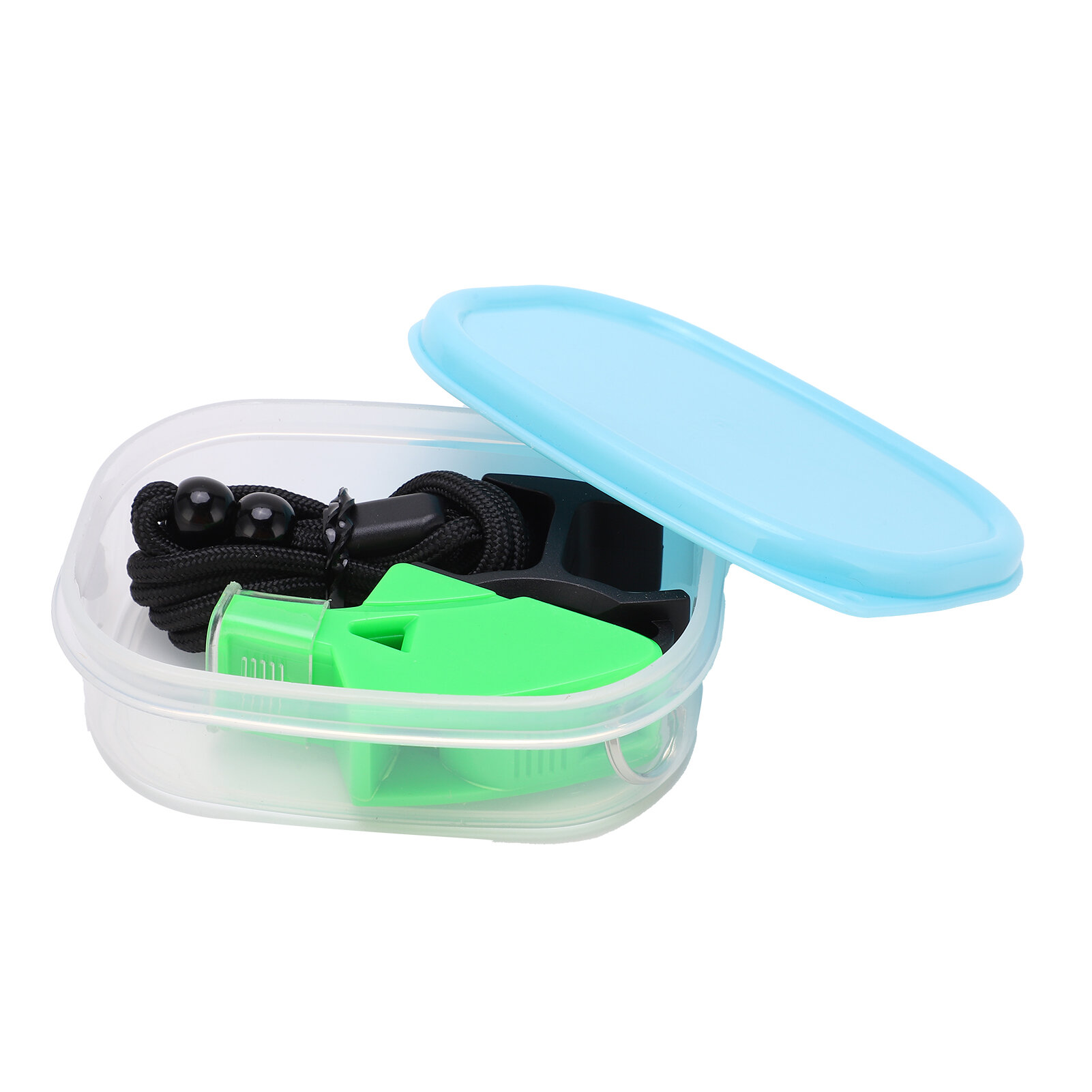 Whistle Plastic Crisp Sound Outdoor Basketball with Lanyard and Finger ClipGreen