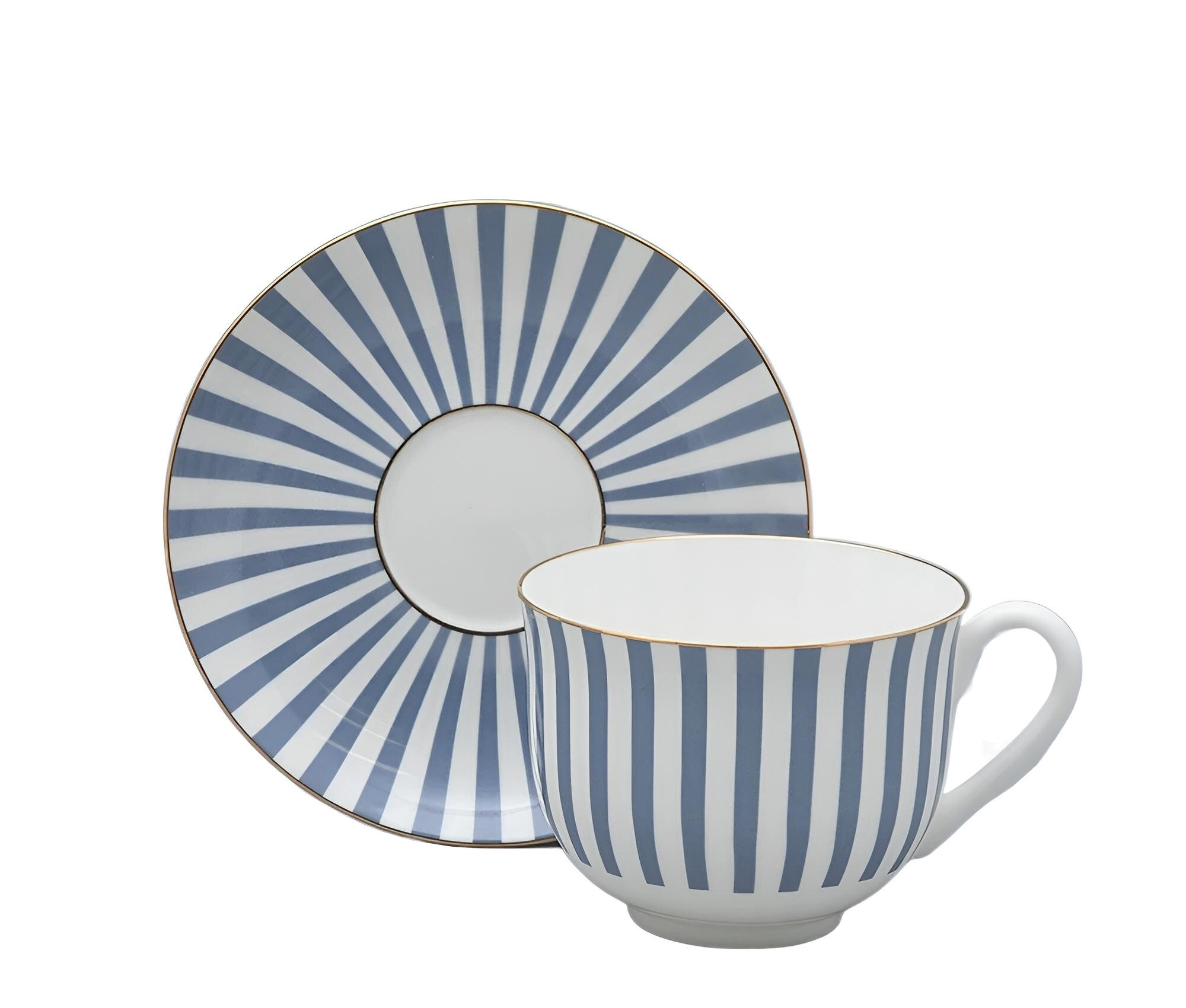 Чашка с блюдцем ИФЗ Ландыш, Да и Нет, Серый, 335мл, костяной фарфор 81.32281.00.1