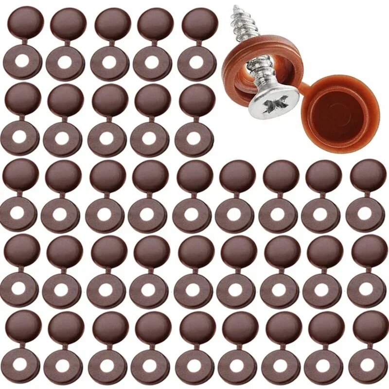 100 шт. пластиковые гвозди, винтовая крышка, декоративные крышки, гвозди для автомобильных гаек, защитные крышки, саморезы, крышка, мебельная фурнитура 30pcs, dark brown