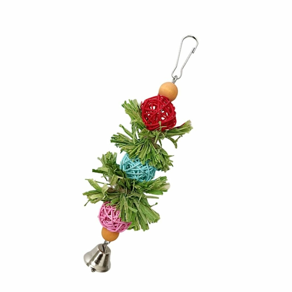 Игрушки для домашних животных, Игрушка для попугаев из зеленой кукурузной шелухи и лозы - 1 гирлянда