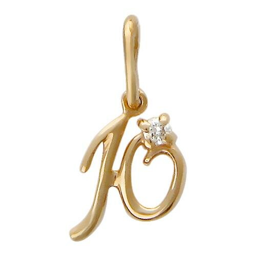 Подвеска Эстет, красное золото, 375 проба, фианит