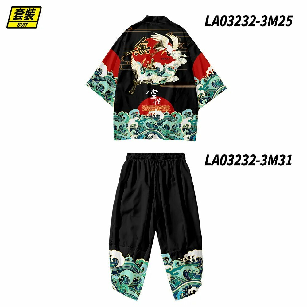 Мужской костюм самурая Хаори Оби полиэстер XS-6XL 5XL, suit 3