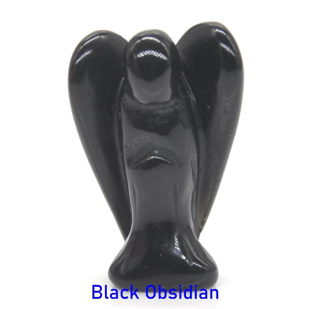 Фигурки ангелов из камня Черный, 1 PCS, Black Obsidian