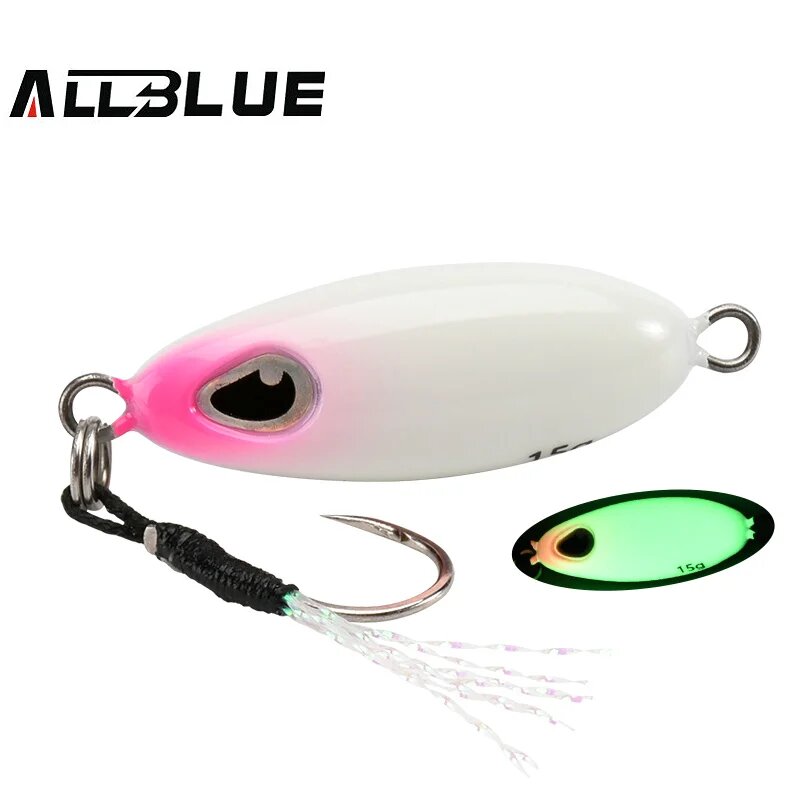 ALLBLUE Джиг-головка медленная капля 15g, Color D, Розовый