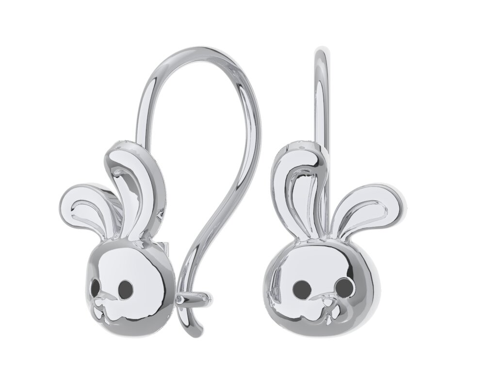 Серьги, серебро, 925 проба, эмаль