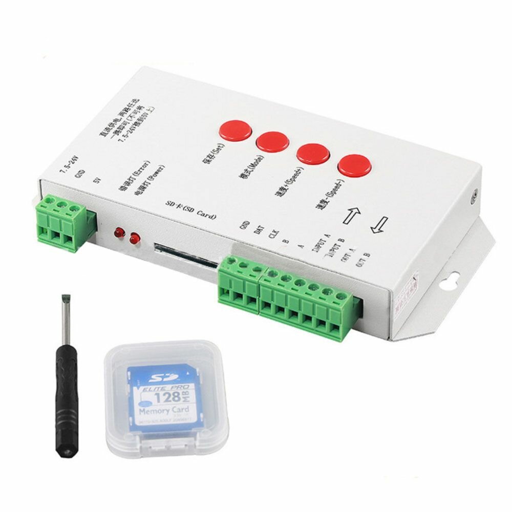 Контроллер T1000s WS2812B, WS2811 LED 2048 пикселей Программный контроллер DC5-24V