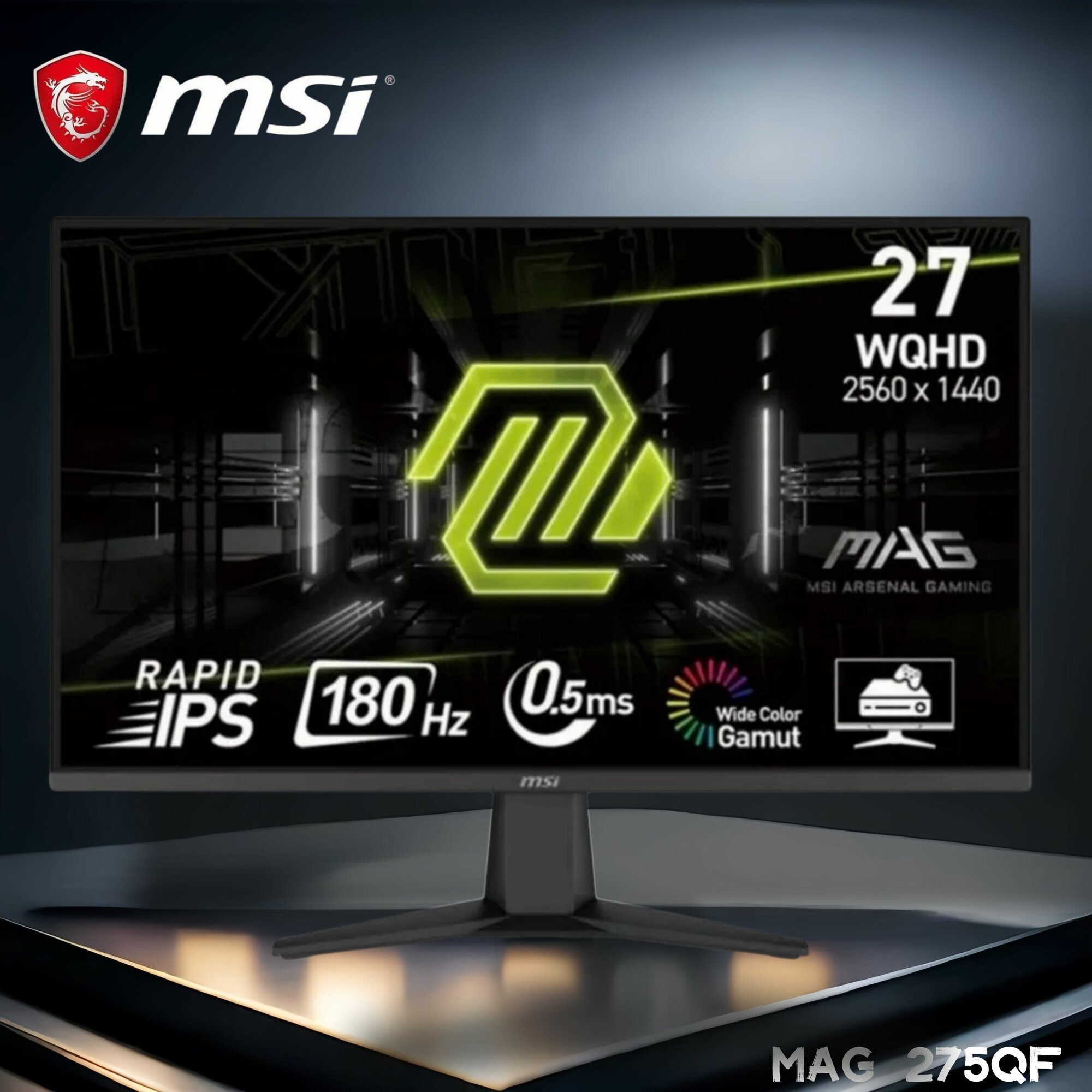 27" Монитор MAG 275QF/180Hz/0.5MS GtG/Flat IPS/HDR10, черный, белый