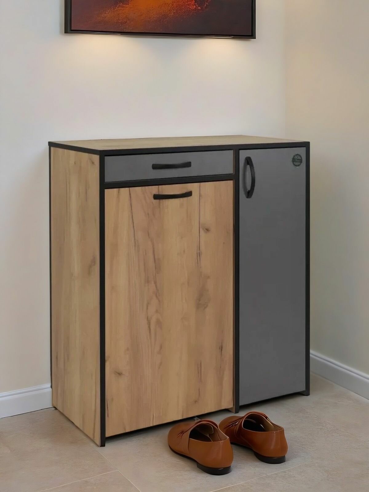 Обувница в прихожую, тумба закрытая, Ольга Лофт 53, Ивару