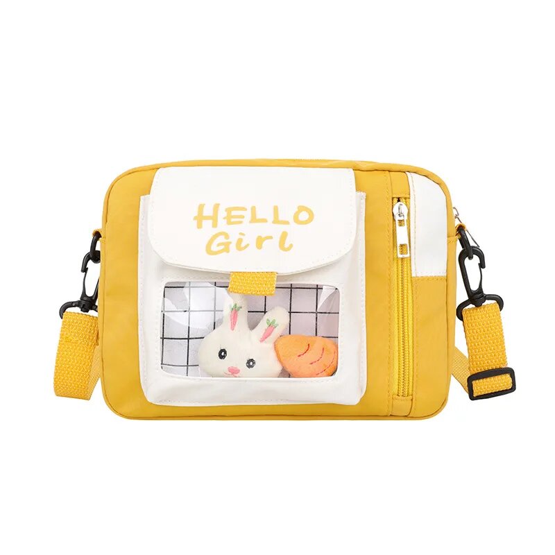 Детские сумки-мессенджеры, Холщовая Сумка для мам и детей, сумки для девочек, женская Сумка, милая Сумка через плечо, Сумка из кроличьей кожи, школьные сумки, Сумка Желтый, Light Yellow