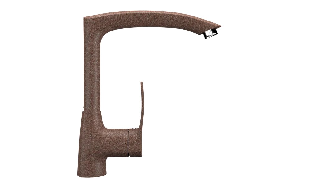 Смеситель для кухни Ulgran U-005 U-005-307 с поворотным изливом, коричневый, матовый, однорычажный, латунный, с керамическим картриджем