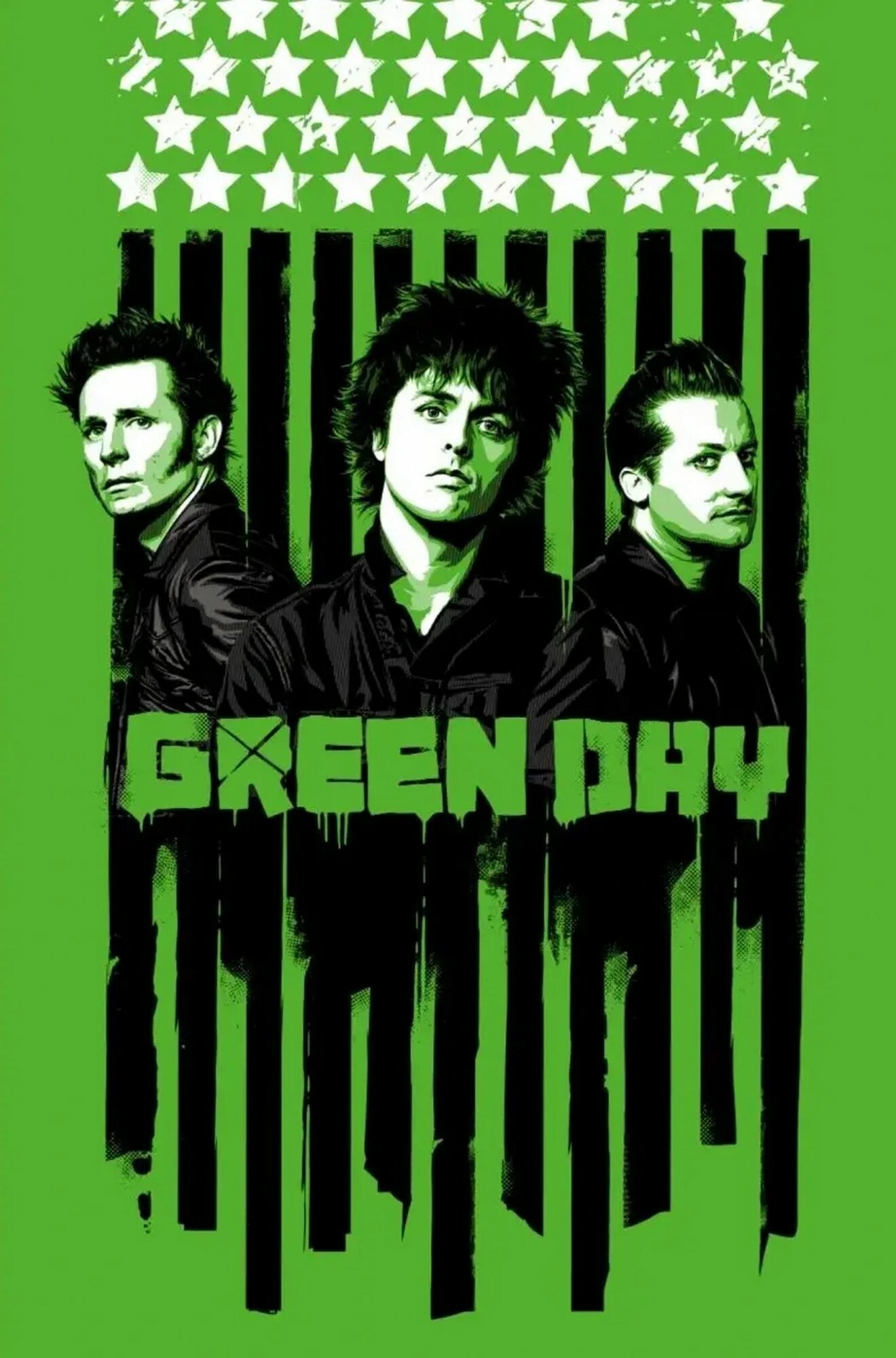 Плакат, постер Green Day. рок-группа на холсте, размер 21х30см