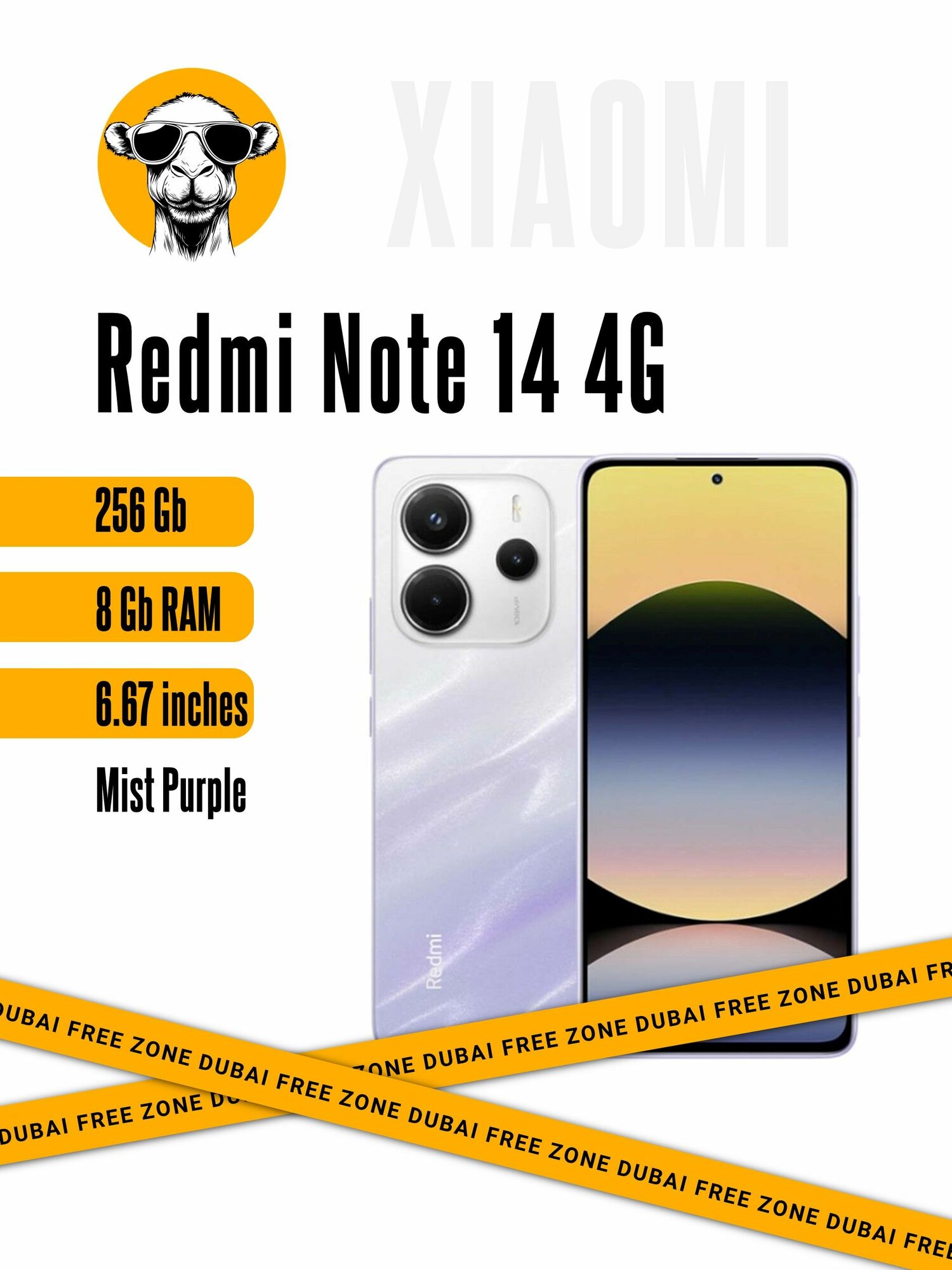Смартфон Redmi Note 14 4G 8/256Gb Mist Purple/Фиолетовый