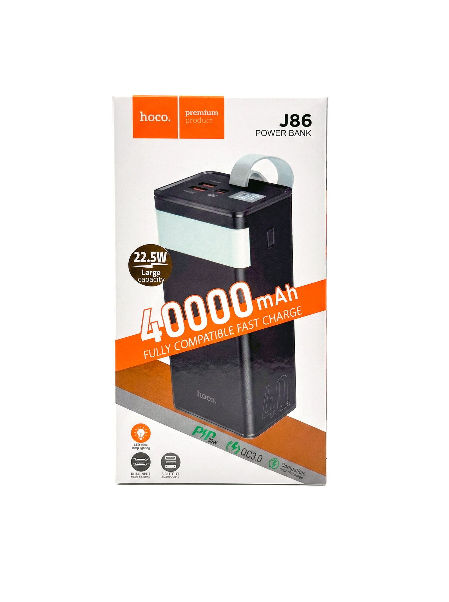 Внешний аккумулятор/ Повербанк/ Power Bank Hoco(J86) 22.5W/ 40000mah. Быстрая зарядка.