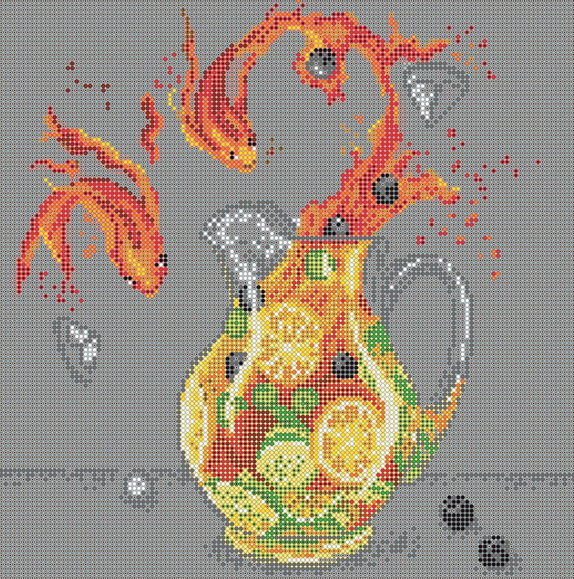 Вышивка бисером картины Лимонадные рыбки 27*27см