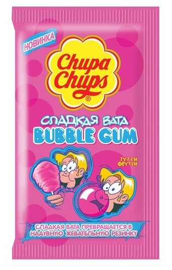 Жевательная резинка Chupa Chups Bubble gum Сладкая вата 11 г — купить ...