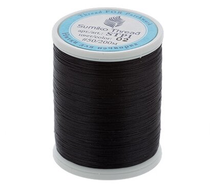 Швейные нитки SumikoThread для пэчворка STP1 50 100% хлопок 200 м 219 я №02 черный
