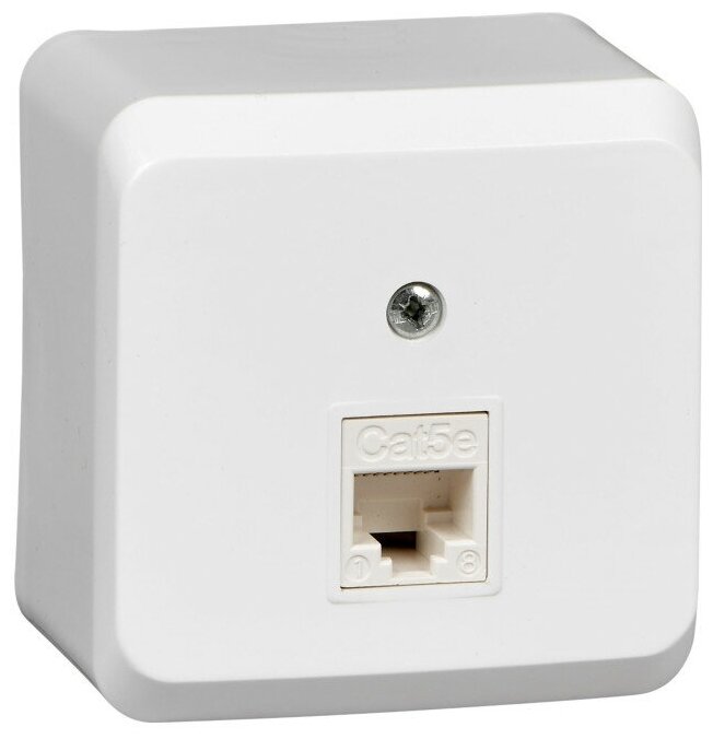 Этюд О/У компьютерная розетка RJ45 кат.5е, белый, Россия, SCHNEIDER ELECTRIC KOMA-001B (1 шт.)