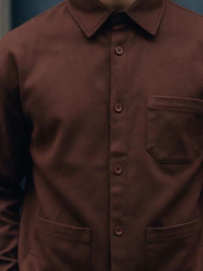 Рубашка U.M.W с карманами, размер M, коричневый — фото 1