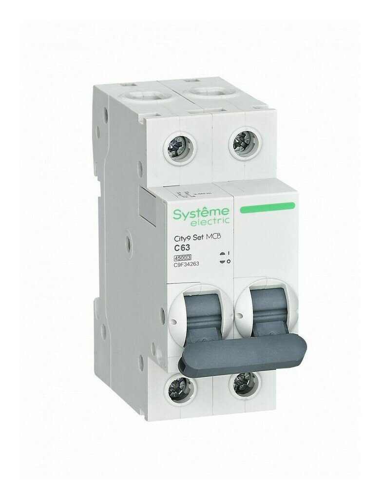 Выключатель авт. Systeme Electric City9 Set 2Р 63 A, тип С, 4.5 кА C9F34263