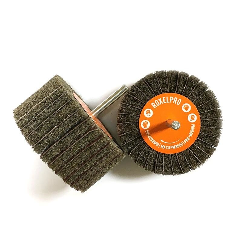 RoxelPro Лепестковая комбинр. щетка ROXTOP на шпинделе 80х40х6мм, Р180, 135859