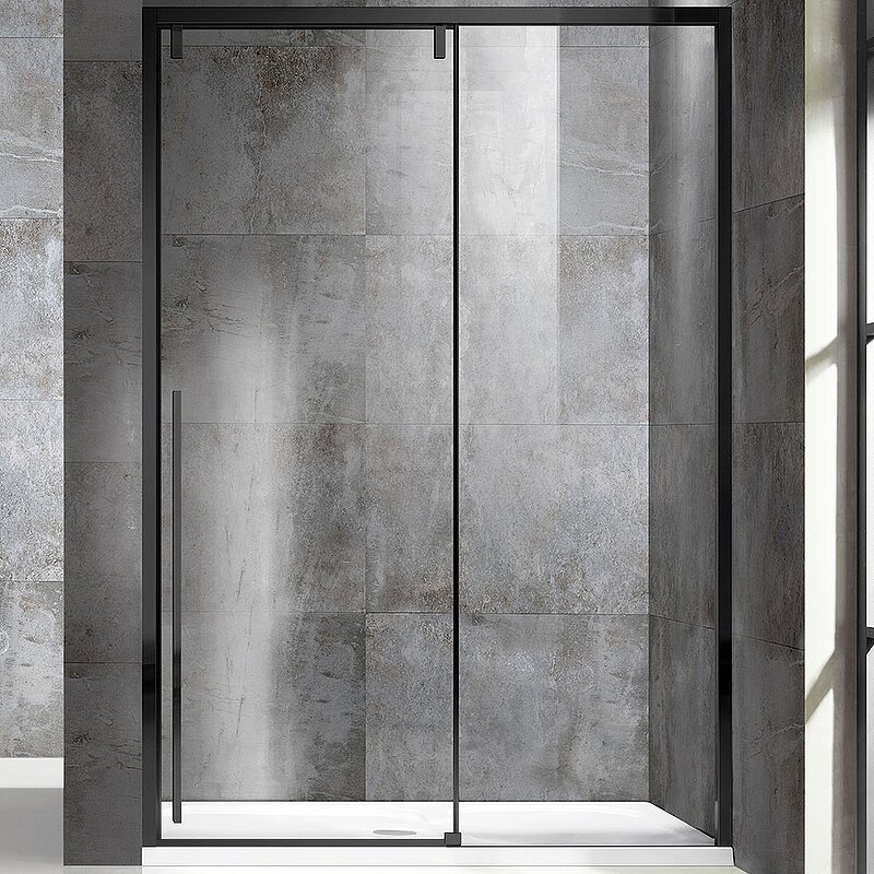 Душевая дверь Vincea Lugano VDS-1L140CLB-1 140x195 профиль чёрный, стекло прозрачное