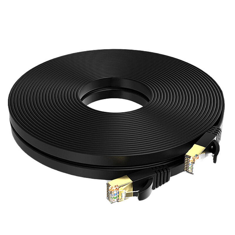 Сетевой кабель, 10G, cat7, плоский, черный, 3м