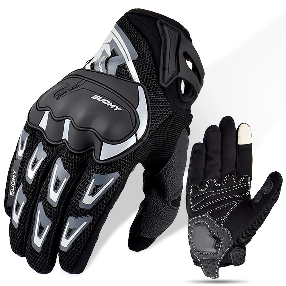 Женские Летние Мотоциклетные Перчатки SUOMY С Полным Пальцем, Совместимые С Черный, L, army green