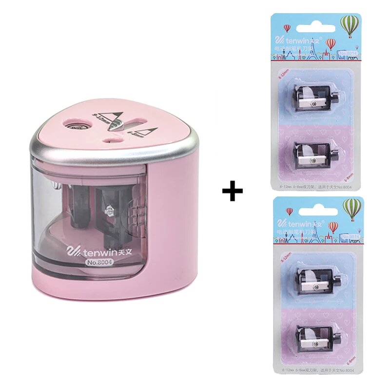 Автоматическая точилка для карандашей Tenwin, электрический переключатель с двумя отверстиями, точилка для карандашей, канцелярские принадлежности, домашний офис, школьные принадлежности