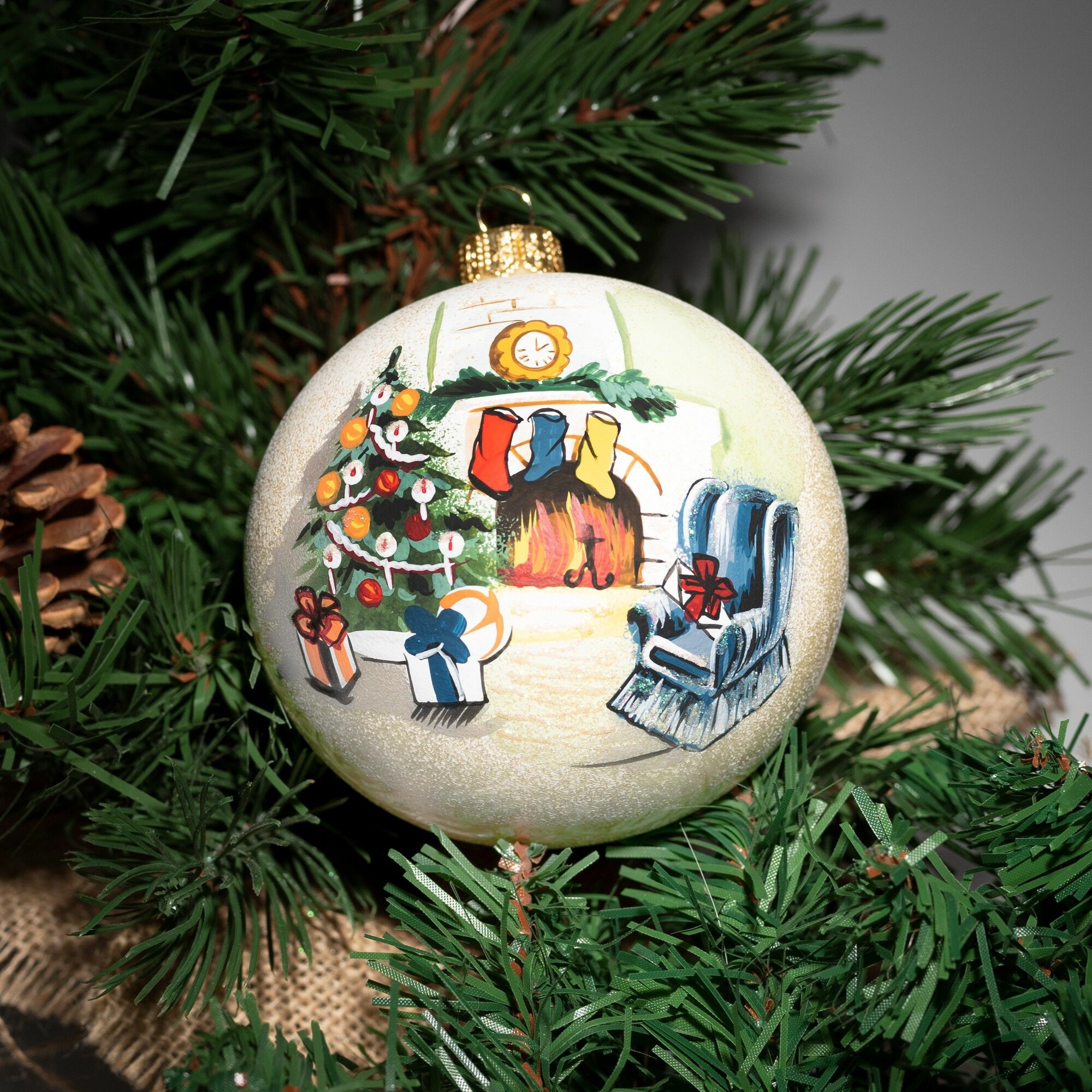 Елочный шар "У камина"