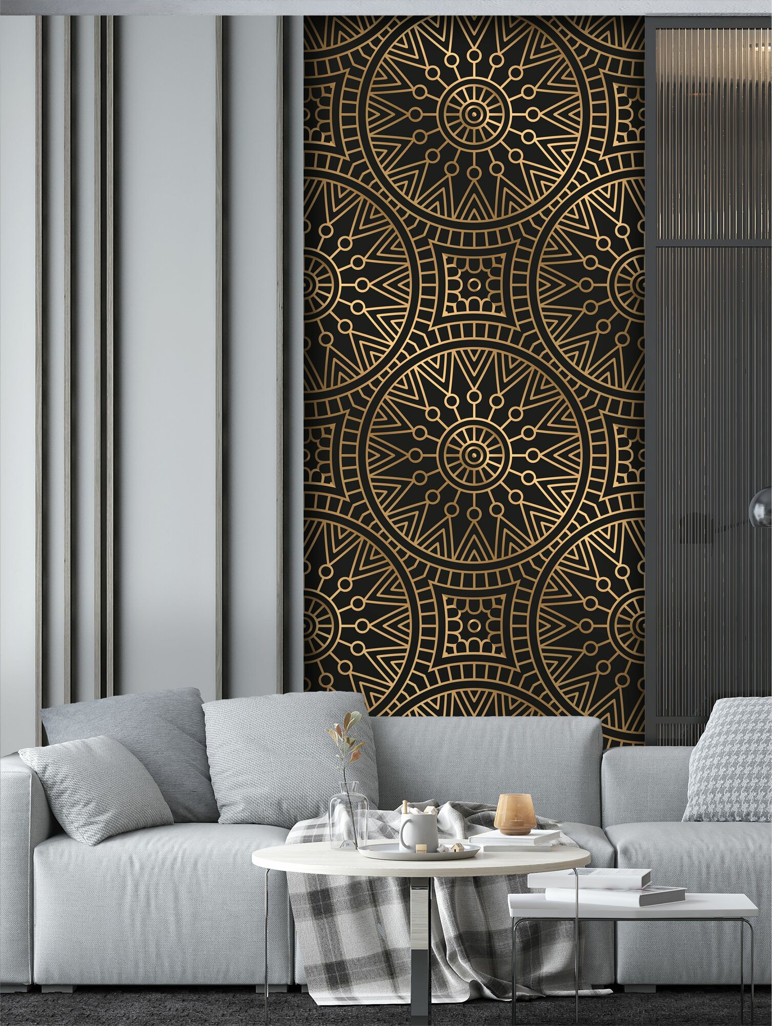 Акцентные фотообои Art IrbisPrint на стену "Мандала" 100х270 на флизелиновой основе