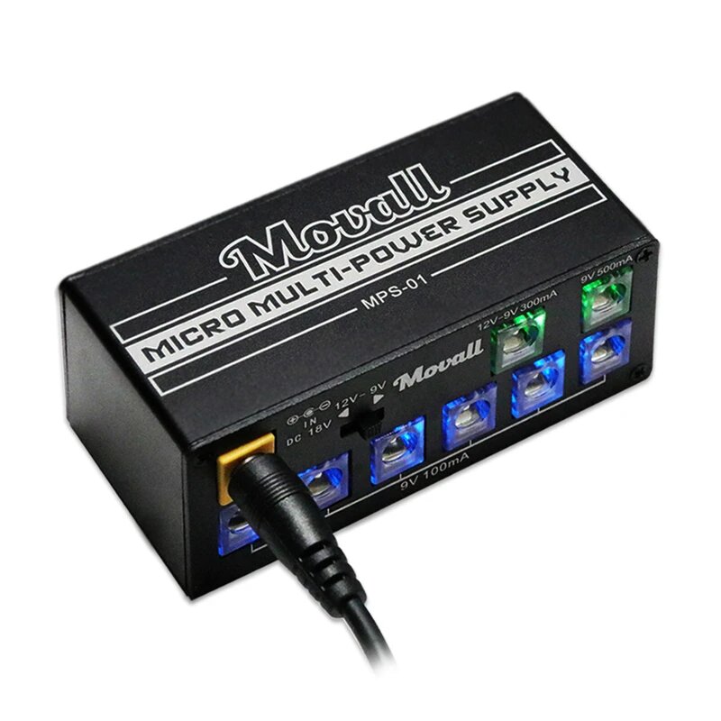 Блок питания Movall MPS-01 для гитарных педалей, 8 выходов, 18Вт, UK Plug