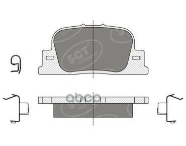 Колодка Тормозная "Sct" Toy Camry (V20) 96-01/Prius 03-09/Byd F3/Lifan Solano/Byd F3r 07- Задн. (В Уп. 4Шт.) SCT арт. SP335