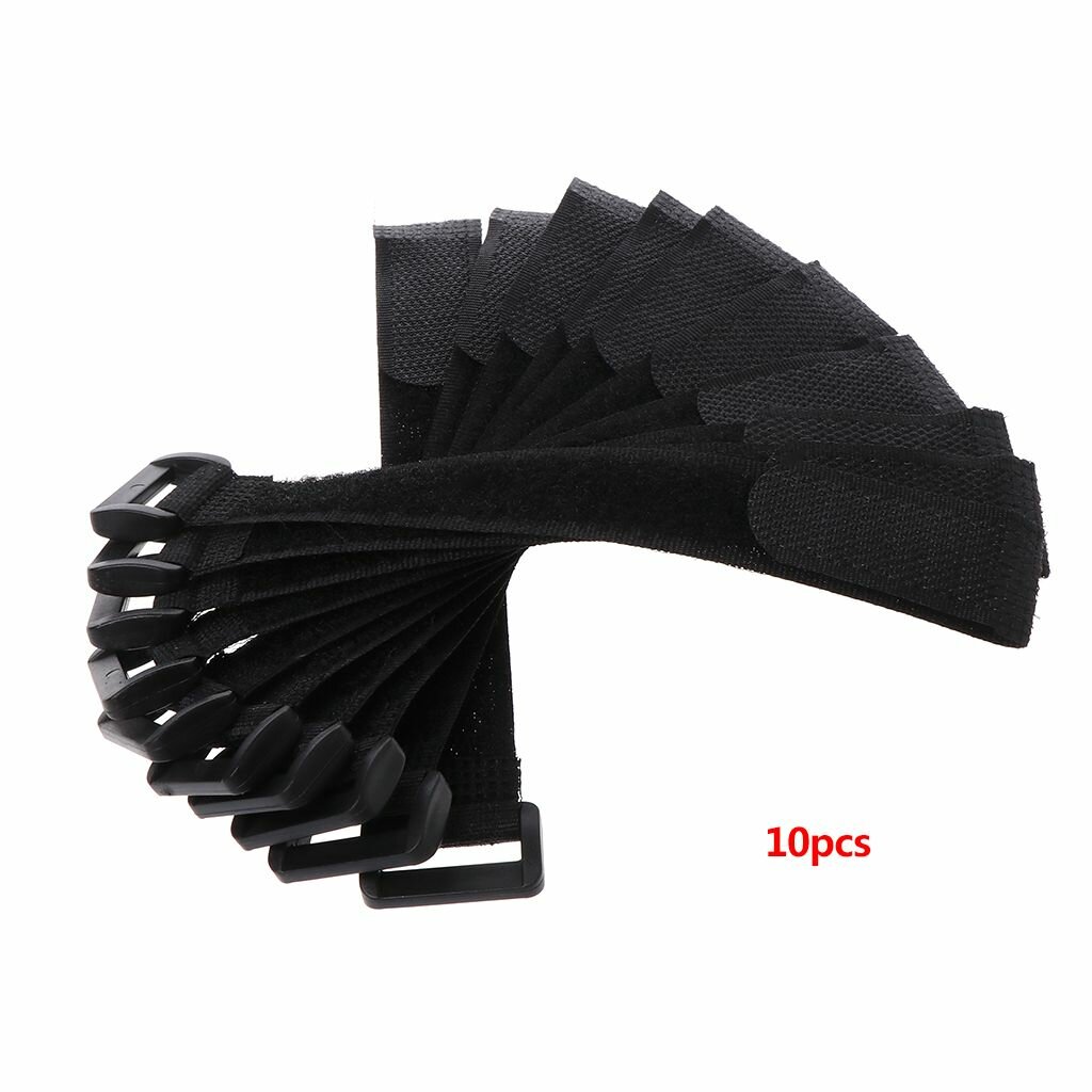 Рыболовные принадлежности, Стяжка для удилищ с липучкой - черная, упаковка 10 штук