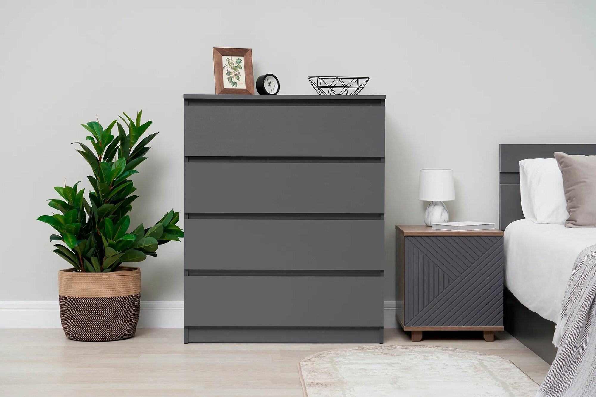 Челси Комод 800 4 ящ. Графит