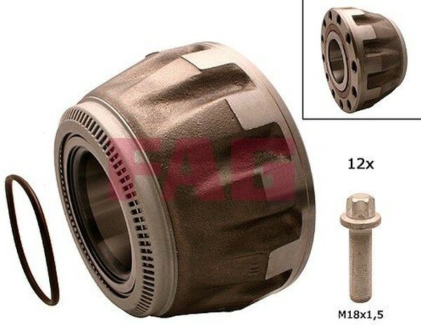 Ступица колеса в сборе SCHMITZ/SAF SKRB 9019/9022 (с болтами) 564734. H195 FAG