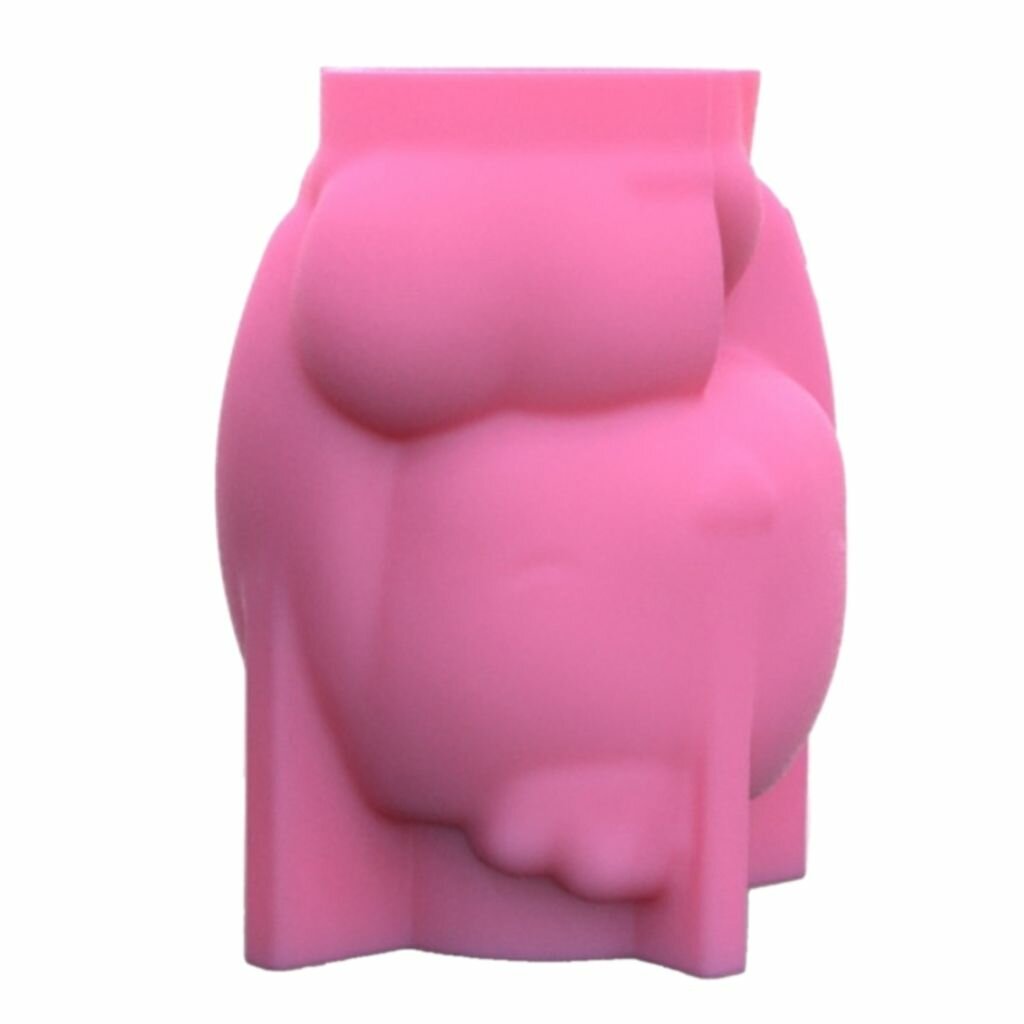 Форма для цветочного горшка из гипсового силикона "Медвежонок и заяц"