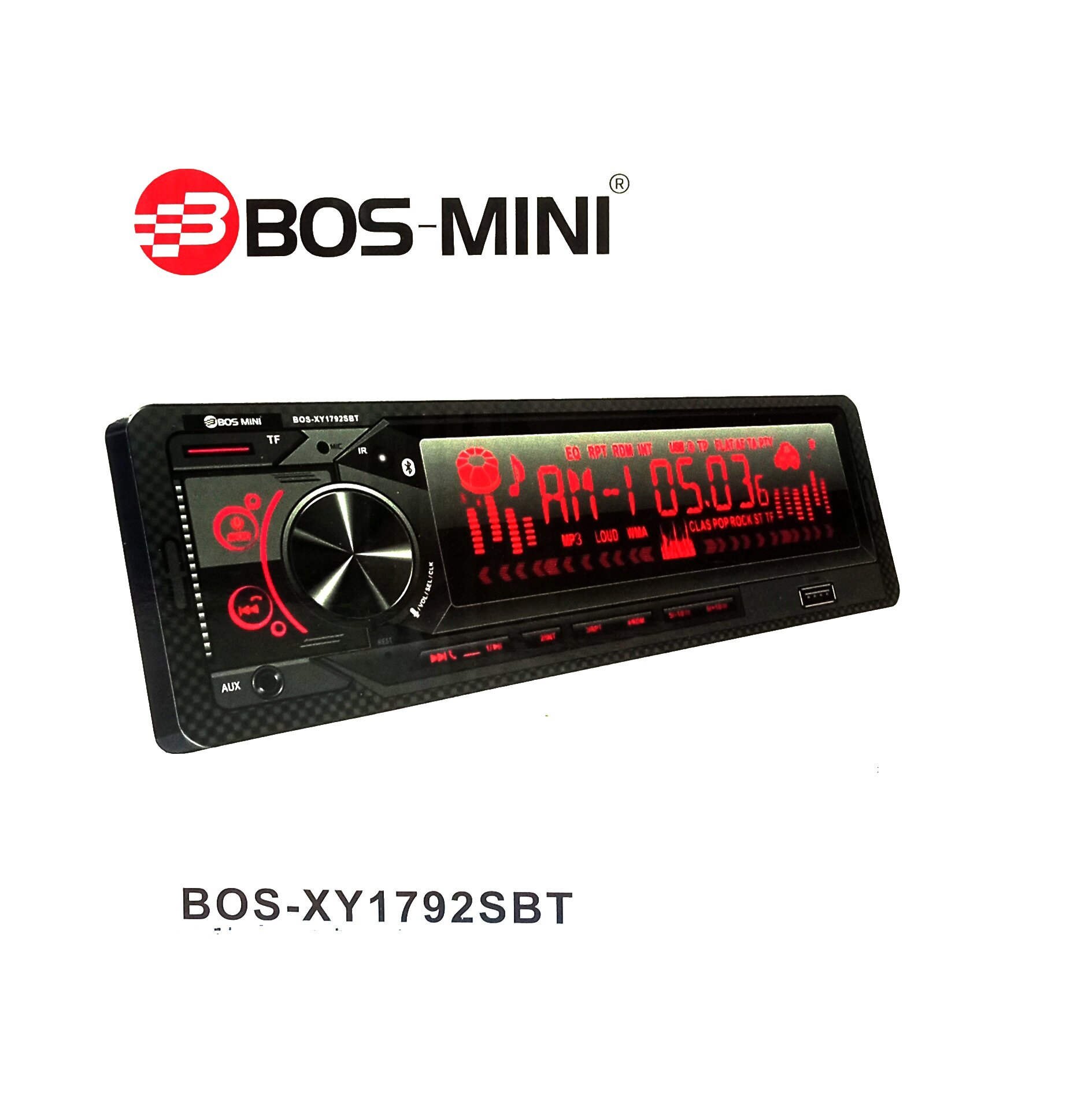 Автомагнитола FM/BT/USB/TFplayer BOS-MINI BOSXY1792SBT