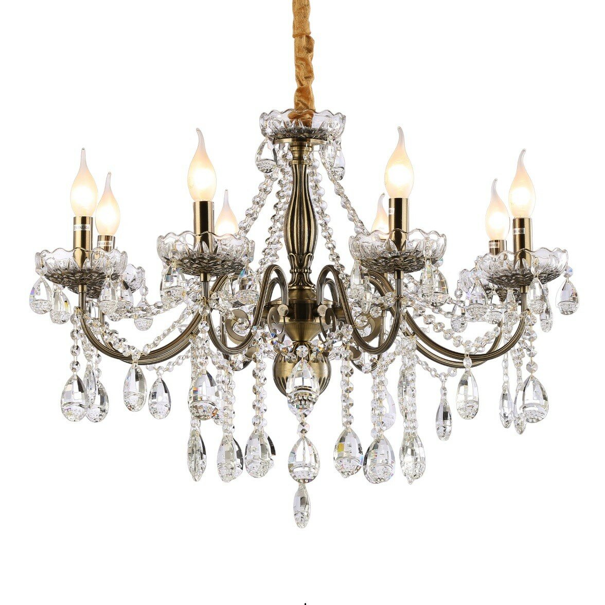 Люстра хрустальная 15557/8AB+CL ЭкономСвет