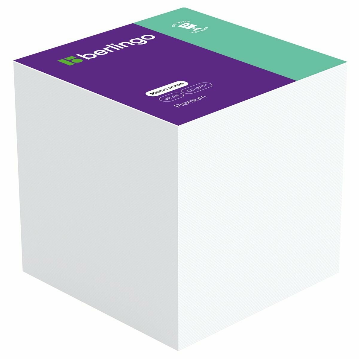 Блок для записей 9х9х9 см белый "Premium" 100% белизна