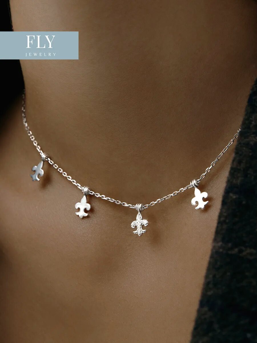 Колье, серебро, 925 проба, фианит