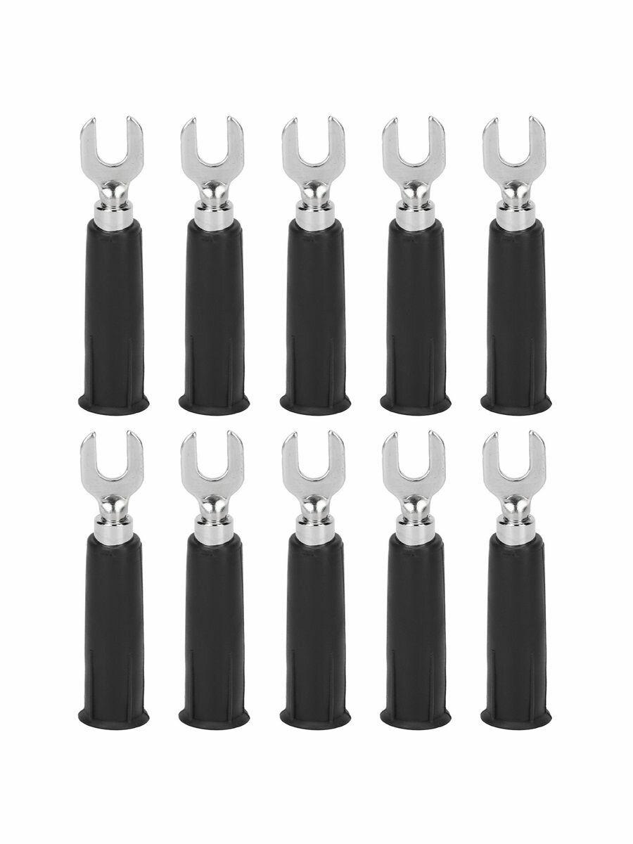 10 шт. U-образные адаптеры типа банан с изолированной вилкой, разъемы для проводов, электрические обжимные клеммы для мультиметра, черные